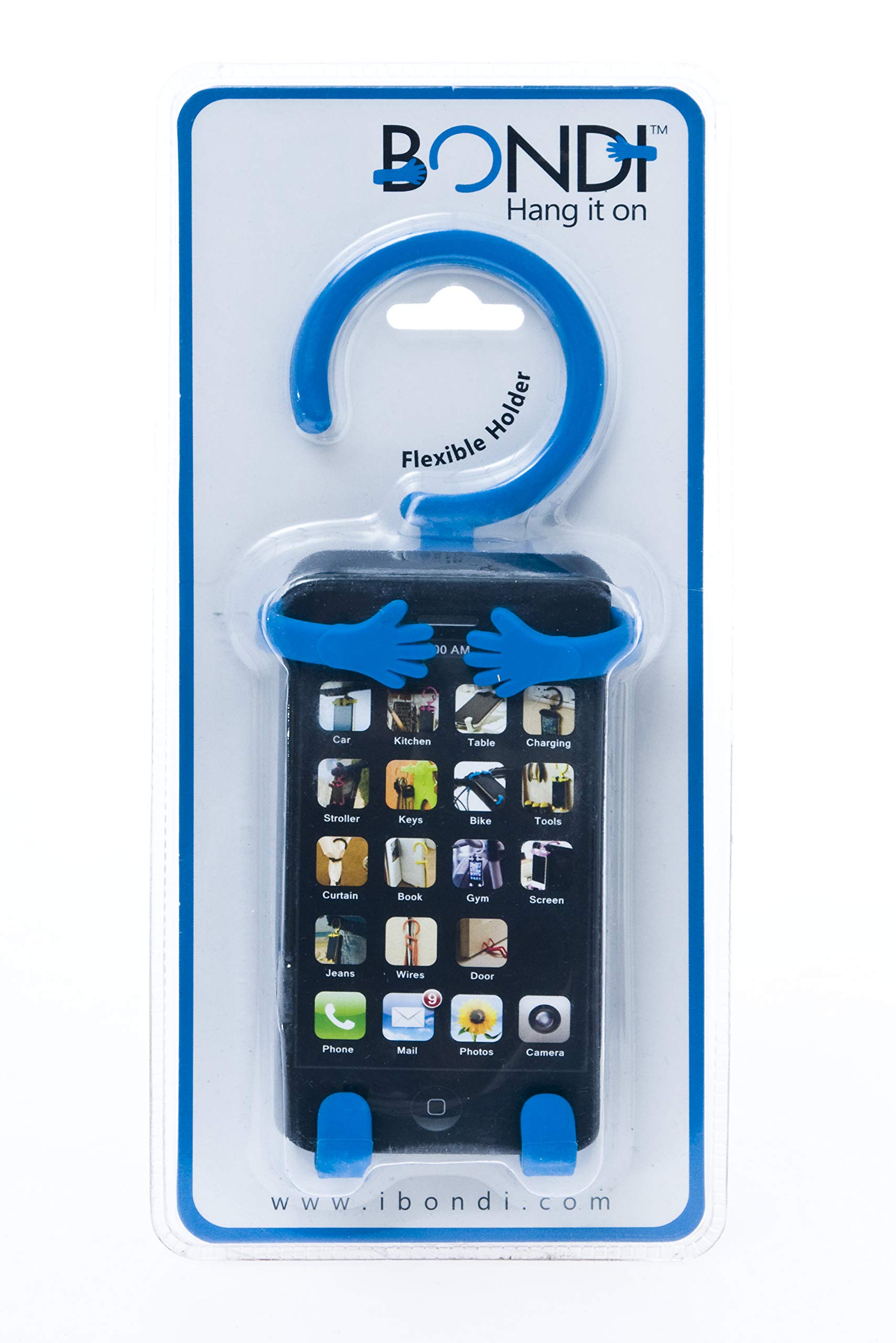 Bondi Flex Phone Holder and Stand - Adjustable Flexible Silicone Case Hanging Mount for Car Compatible with iPhone 7, 7 Plus, 8, 8 Plus β Samsung Galaxy S6, S7, S8 and Other Smartphones β Turquoise