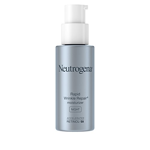 Neutrogena Rapid Wrinkle Repair Retinol Anti-Wrinkle Night Moisturizer Cream, Anti-Wrinkle Face & Neck Cream Moisturizer with Hyaluronic Acid & Retinol, Paraben-Free, 1 fl. oz