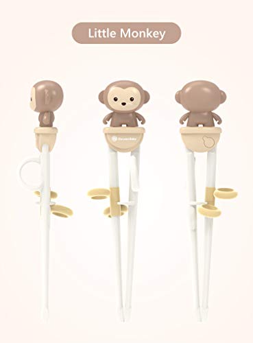 Goryeo Baby Training Chopsticks for Kids - Kids Chopsticks Use Completely Harmless Material - Anti-dislocation Buckle Design - Includes Portable Box (Brown)