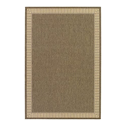Couristan Recife 1681/1500 Wicker Rug, 5-Feet 3-Inch by 7-Feet 6-Inch, Stitch/Cocoa/Natural