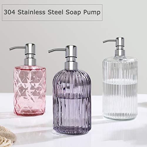 Chrome Soap Dispenser Pump Replacement - Silver 304 Rust Proof Stainless Steel Lotion Dispenser Pumps Replacement for Standard 28/400 Neck Size Regular Mouth Bottles,2 pcs