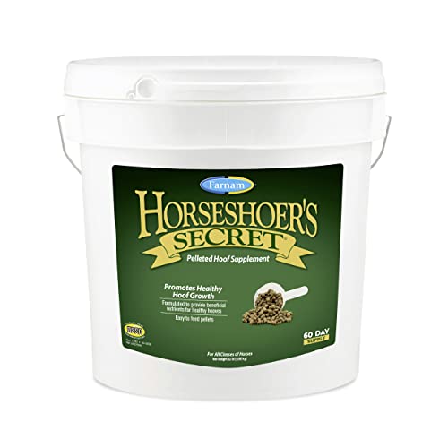 Farnam Horseshoer's Secret Pelleted Hoof Supplements, Promotes healthy hoof growth, maintains hoof walls & supports cracked hooves, 22 lbs., 60 day supply