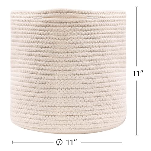CubesLand Woven Baskets for Organizing /Storage 11x11'' for Cube Storage Organizer/Shelves,Cube Shelves Cloth Closet Basket Bins, Rope Storage Bins 4 Packs Off White