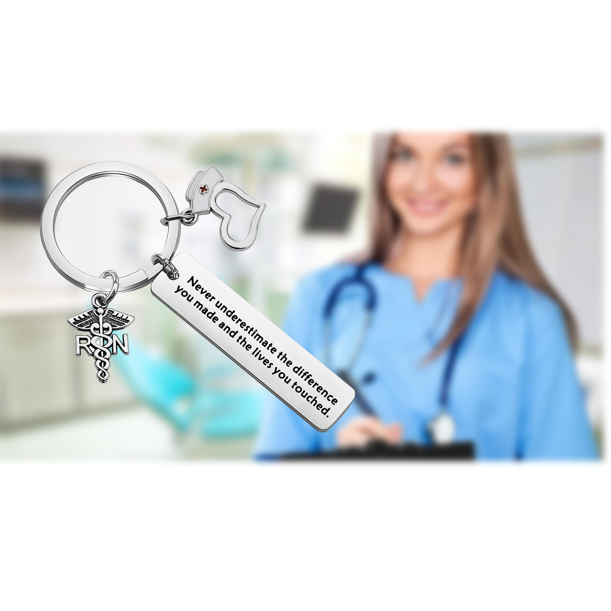 BAUNA RN Nurse Gifts Medical Students Keychain Nurse Retirement Gift