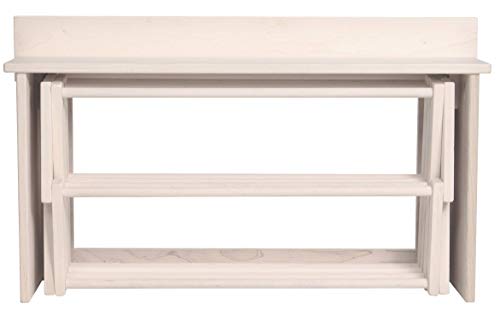 Pennsylvania Woodworks Extra Large Wall Clothes Drying Rack ~ Heavy Duty Solid Maple Hardwood, Folding, Collapses to 35" x 20" x 8", Hand Built in USA, Unfinished