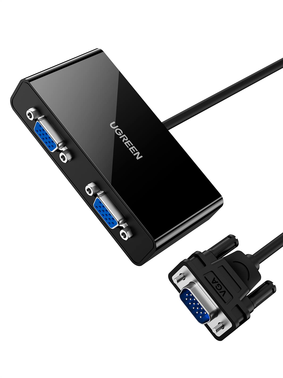 UGREEN VGA Splitter 1 in 2 Out Screen Duplication Support Mirror Mode Only Y Splitter Computer Monitor VGA SVGA Port with 1M Cable Support 1080P 60Hz for Laptop PC to Monitor