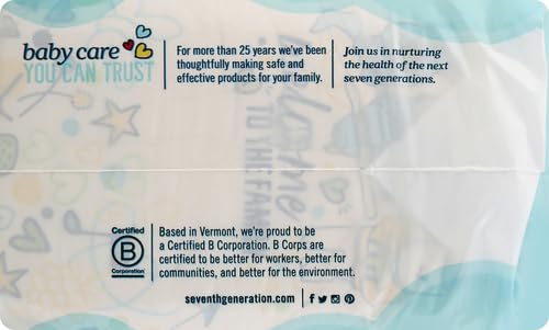 Seventh Generation Baby Diapers for Sensitive Skin, Animal Prints, Size 0 Newborn, 36 count