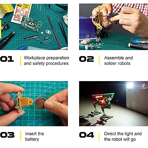 Geeek Club Robot Building Kit for Kids and Adults - Smart Nano Bots STEM Robotics Kits - Educational DIY Build Your Own Robot Set - Circuit Board Engineering Robotic Kid Science Toys (No Tools)