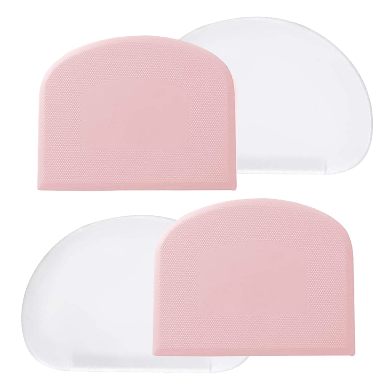 BOMJJOR Dough Bowl Scraper Silicon Dough Scrapers Home Kitchen Food Grade PE Backing Dough Blenders Hard Cutter for Cooking Bread Cake Mixing Dough Scrapers 4 Pack