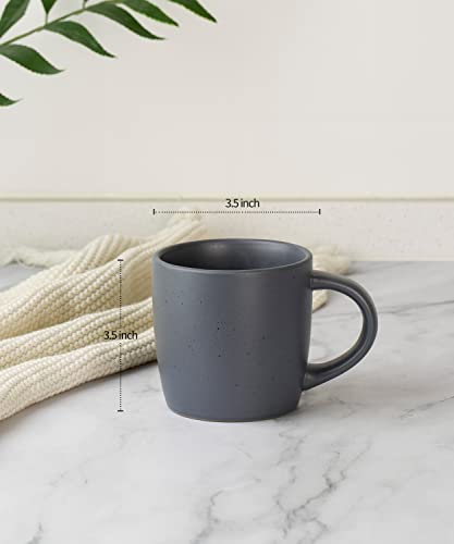 famiware Coffee Mugs Set of 4, 13oz Large Ceramic Coffee Mugs, Craft Spots Modern Coffee Mugs Set with handle for Tea Latte Cappuccino Milk Cocoa, Charcoalā¦