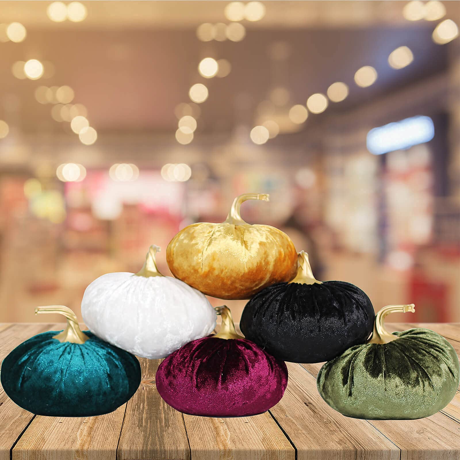 Orgrimmar 6PCS Velvet Stuffed Pumpkins Fabric Artificial Pumpkins for Home Garden Fall Decoration, Fall Harvest, Thanksgiving, Halloween Decor