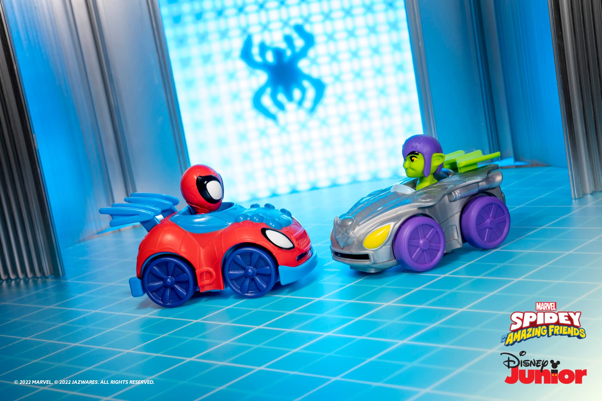 Marvel Spidey and his Amazing Friends Little Vehicle 2-Pack - 5” Disc Dashers Featuring Spidey Vs Green Goblin - Amazon Exclusive
