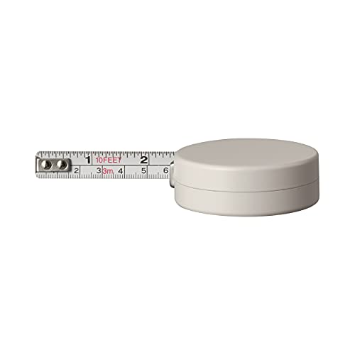 blomus Gents Tape Measure Locking Standard and Metric - 10 feet Length - Moonbeam (Beige)