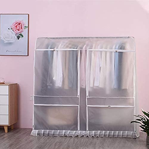 Cover for Clothes Stand - Dust Protection Clothes Cover Clothes Rack Storage Bag Clothes Rail Screen Protective Cover with Zip (Transparent,120 * 150 * 50cm)