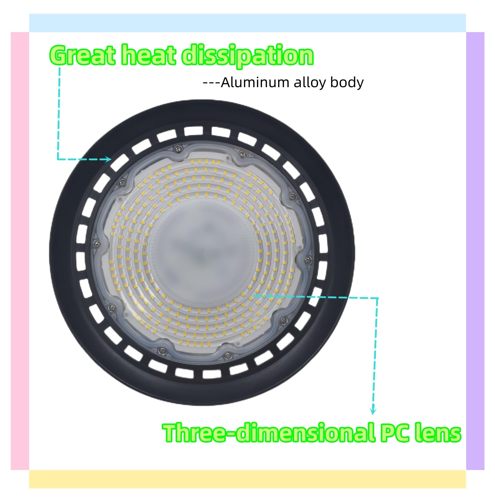 CMLAMPLED 150W UFO LED High Bay Light 2700K Warm White with US Plug 5ft Cable, Industrial Lighting Fixtures for Warehouse Factory Garage Workshop (2 Pack)