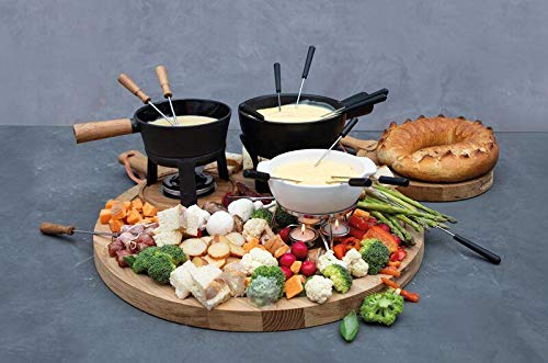 Boska Cheese Fondue Party Set - Fondue Pot Set Microwave Safe Ceramic Hot Pot Chocolate Fountain Snack - Wedding Registry Items Small Kitchen Appliances for up to 4 Persons