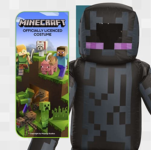 Enderman Costume, Inflatable Minecraft Costumes for Kids, Child Size Fan Operated Expandable Blow Up Suit Black
