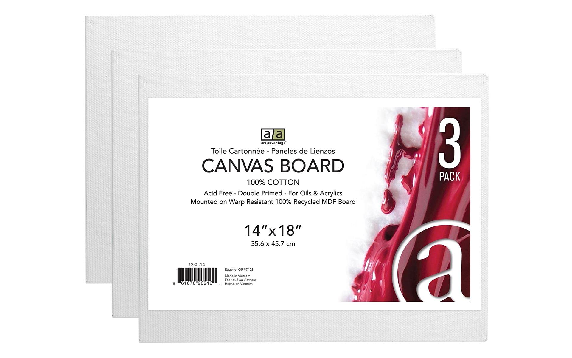 Art Advantage Canvas Board Recycled MDF 14x18 3pc