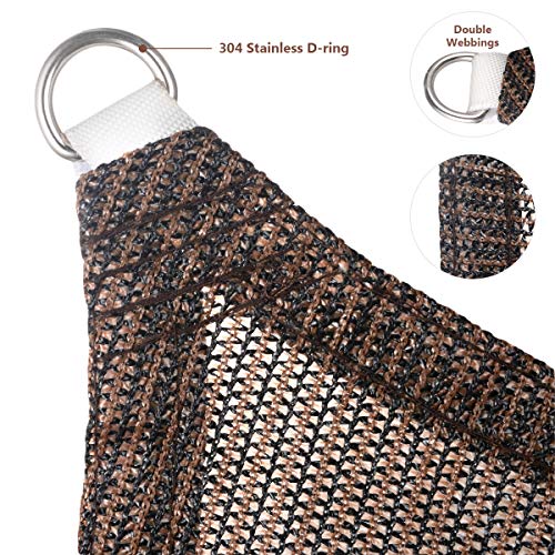 Eden's Decor Straight Flat-Edged Sun Shade Sail Rectangular 5' x 7' Brown UV-Blocking Outdoor Canopy Fabric Cloth Awning for Pergola Patio Garden Backyard Custom Size