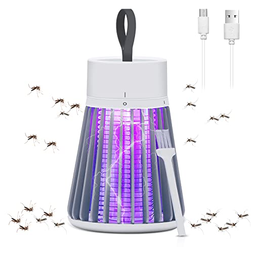 Bug Zapper for Indoor & Outdoor - Rechargeable Mosquito and Fly Killer with LED Light, Portable Electric Mosquito Zapper for Home Bedroom Camping, Mosquito Trap Up to 6 Hours of Battery