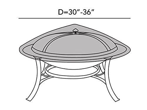 Covermates Round Firepit Top Cover - Light Weight Material, Weather Resistant, Elastic Hem, Fire Pit Covers-Green