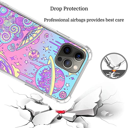 Elifi Edeal Psychedelic Trippy Phone Case Alien Art Visuals Colours Cover for iPhone 11 Pro Max, Abstract Hippie Aesthetic Art Case for Girls Boys, Unique Trendy TPU Bumper Case for iPhone 11 Pro Max