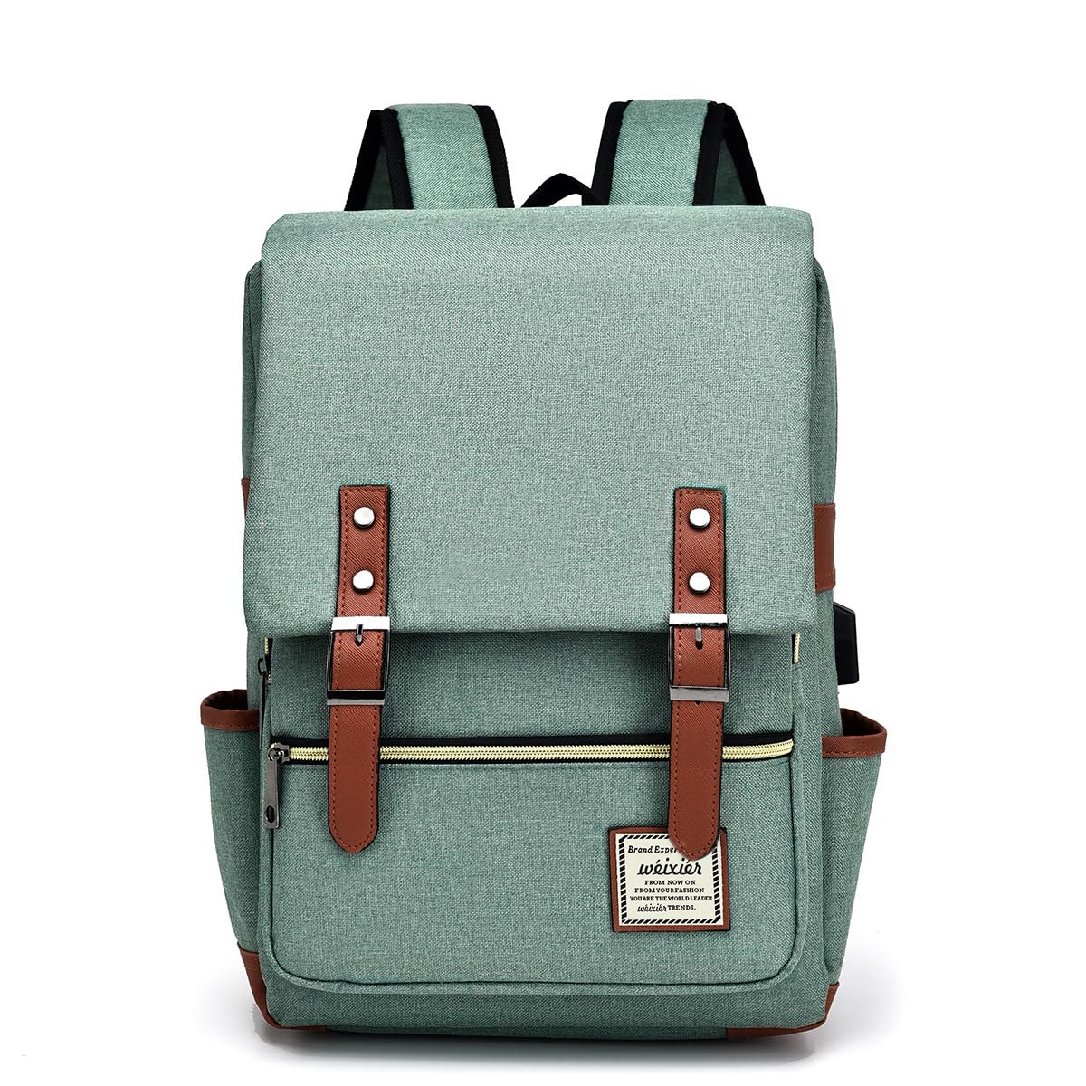 BBJMTCJTZ Weixier Unisex Casual Canvas Packpack Outdoor Travel Bags 15inch Laptop Backpack (light green)