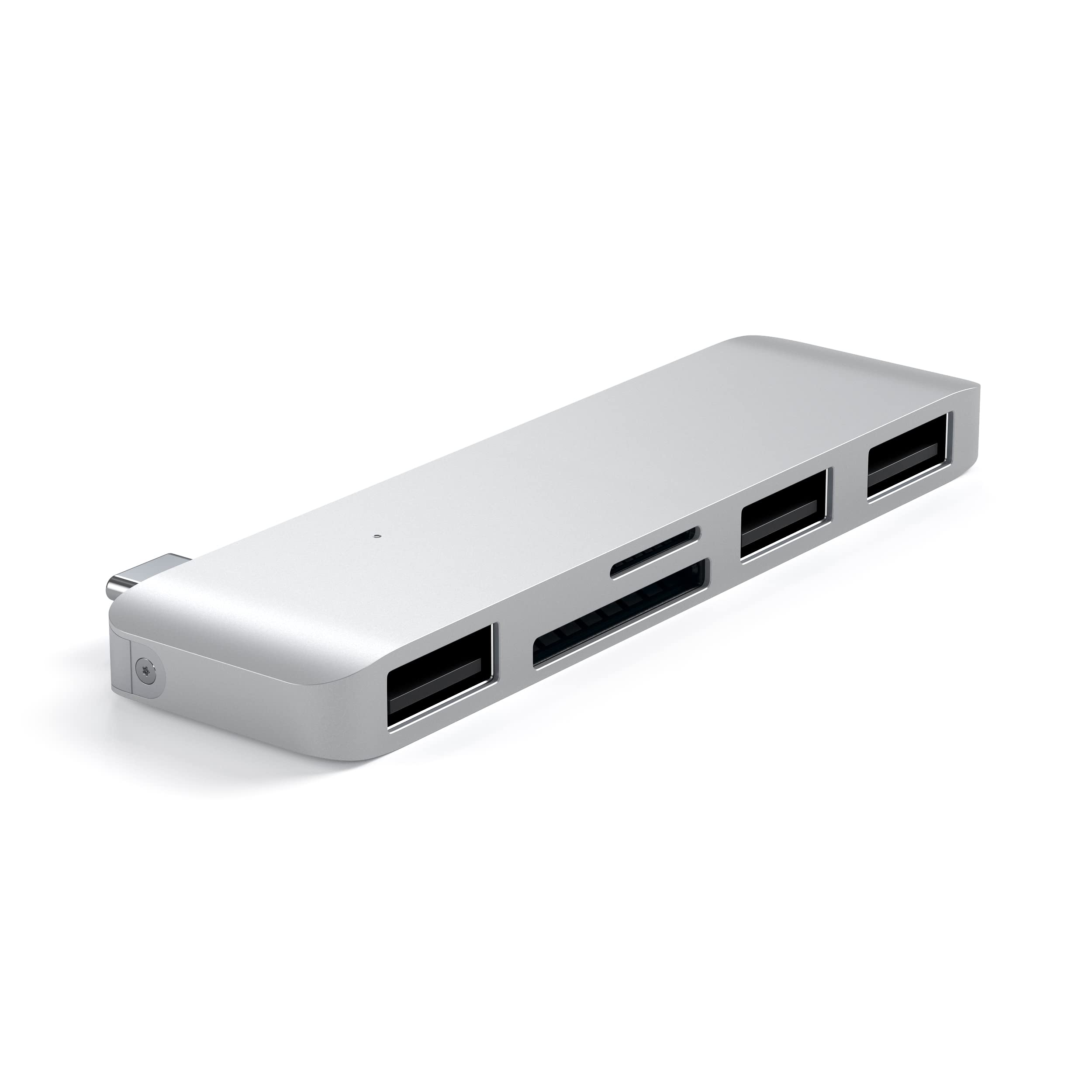 Satechi Aluminum Type-C USB 3.0 3-in-1 Combo Hub Adapter - 3 USB 3.0 Ports and Micro/SD Card Reader - for M2/ M1 MacBook Pro/Air, M2/ M1 iPad Pro/Air, M2 Mac Mini, iMac M1 (Silver)