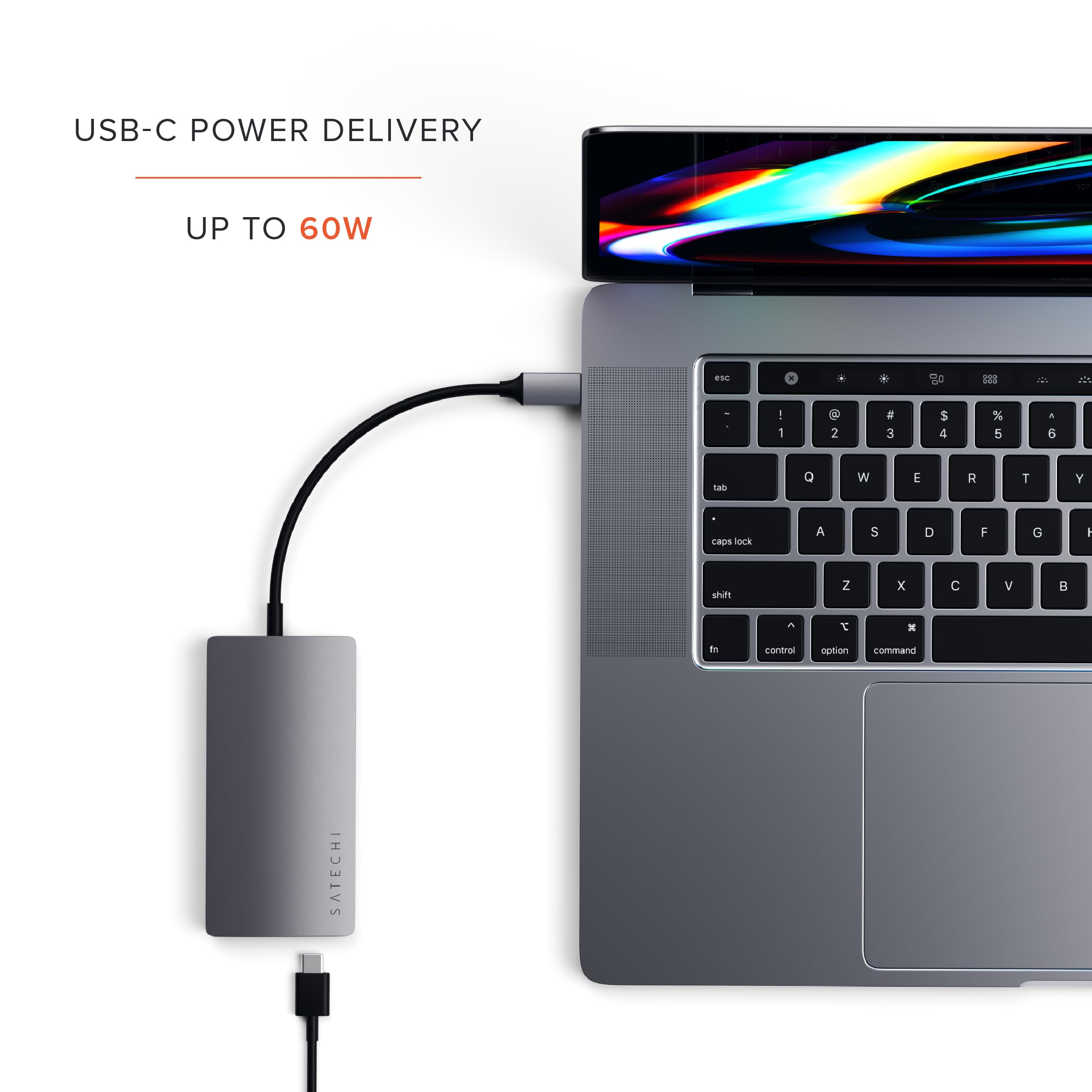 Satechi USB C Hub Multiport Adapter V2, USB C Docking Station with 4K HDMI, 60W USB C PD Charging, 3 USB-A, Ethernet, Micro/SD Card Readers, for MacBook Pro/Air M1 M2 M3, Windows - Space Gray