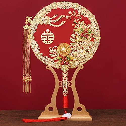 Albert The Ancient Gym Fan Bride Wedding Celebration Chinese Wedding Marriage Happiness Hand-held Flower Show