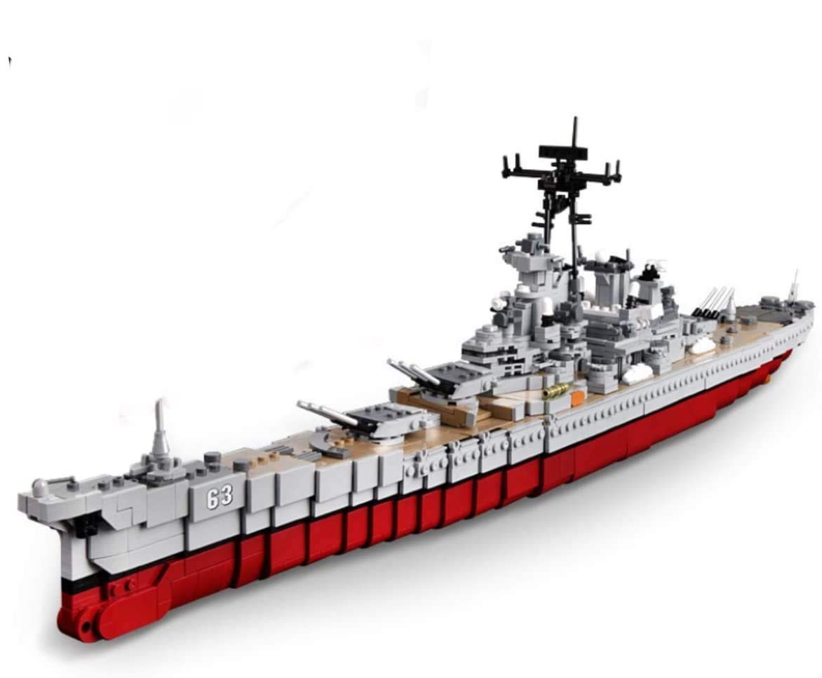 General Jim's Military Brick Building Set - World War 2 USS Missouri Battleship Model Building Blocks for History, Military Enthusiast as Well as Teens and Adult Builders