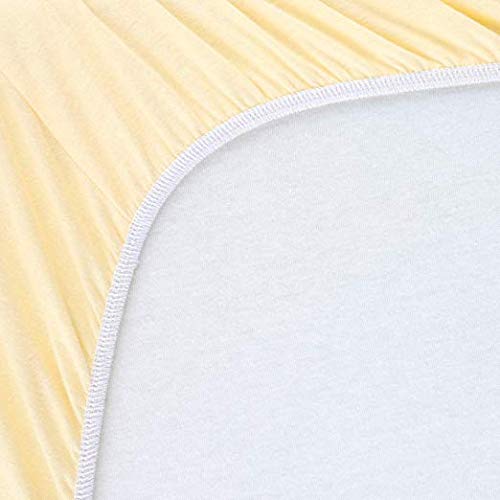 SheetWorld Fitted 100% Cotton Jersey Pack N Play Sheet Fits Graco Square Play Yard 36 x 36, Soft Yellow, Made in USA
