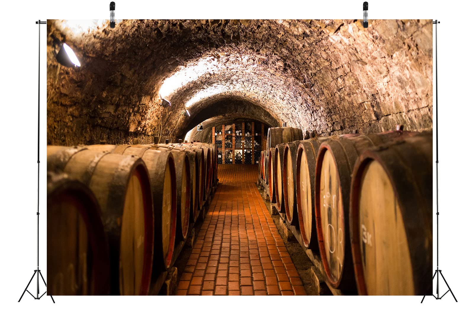 BELECO 10x8ft Fabric Vintage Wine Cellar Backdrop Old Winery Wine Barrels Underground Wine Cellar Storage Room Background Bar Club Pub Scene Background Men Adults Portrait Photoshoot Studio Props