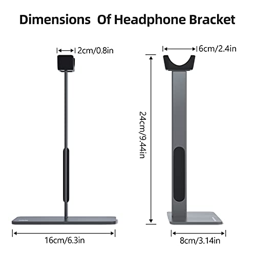 CoStySee Headphone Stand for Airpods Max with Auto-Sleep Mode Aluminum Sleep Holder with Anti-Slip Base and U-Shaped Silicone Headrest for Airpods Max(Gun Black)