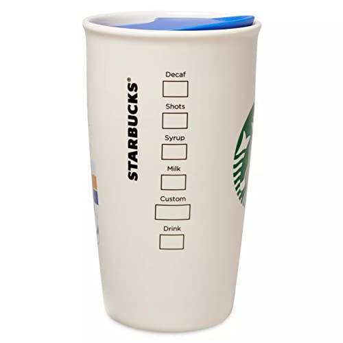 DisneyParks Exclusive - Ceramic Coffee Mug - Starbuck's Travel Tumbler - Epcot, white, blue, green, purple