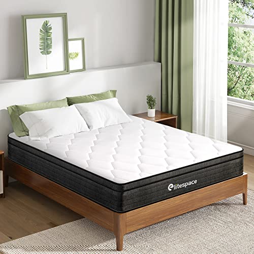 elitespace Queen Size Mattress,10 Inch Grey Memory Foam Hybrid Queen Mattresses in a Box,Individual Pocket Spring Breathable Comfortable for Sleep Supportive and Pressure Relief, CertiPUR-US.