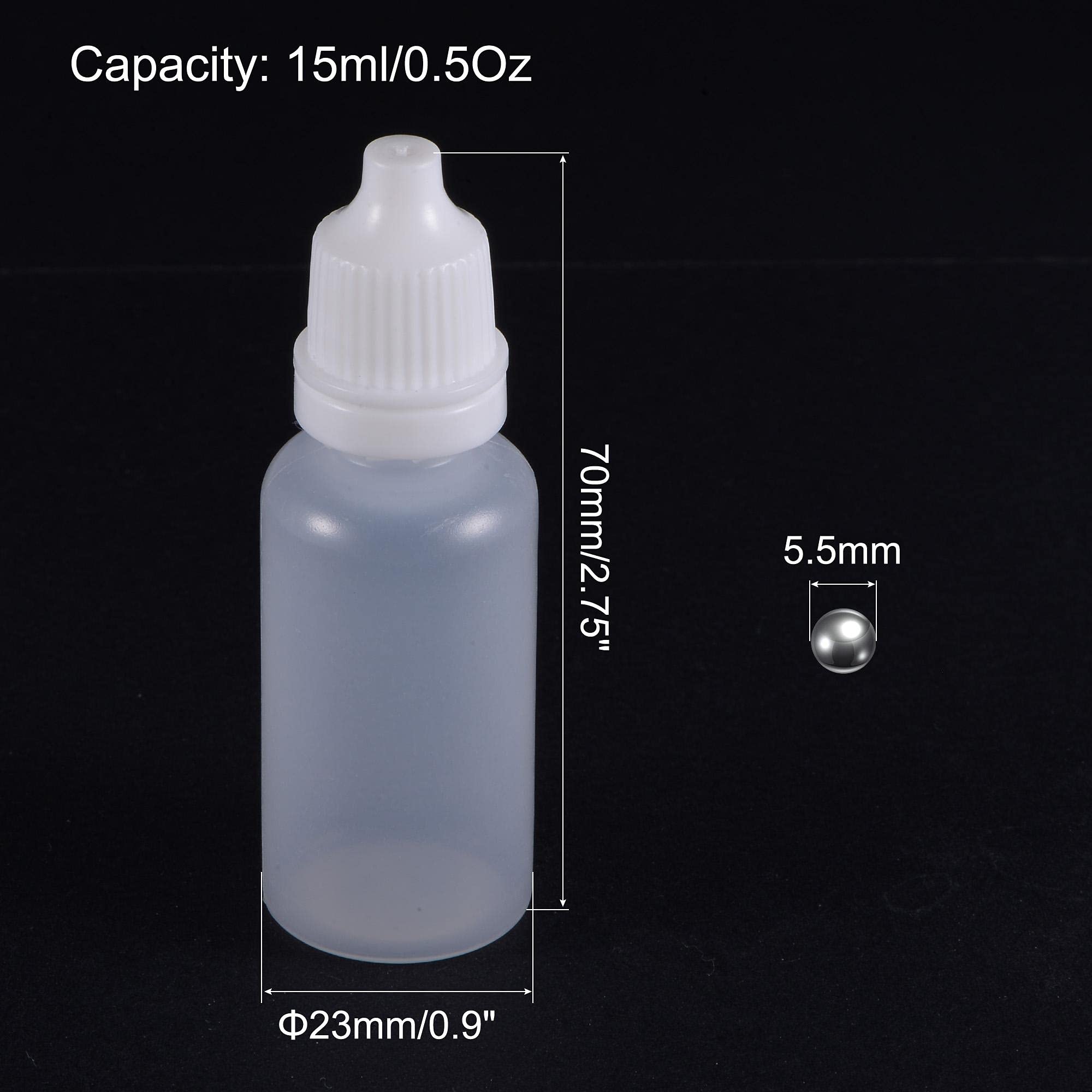 uxcell 300pcs 5.5mm 304 Stainless Steel Balls with 30pcs 15ml PE Bottles for Model Paint