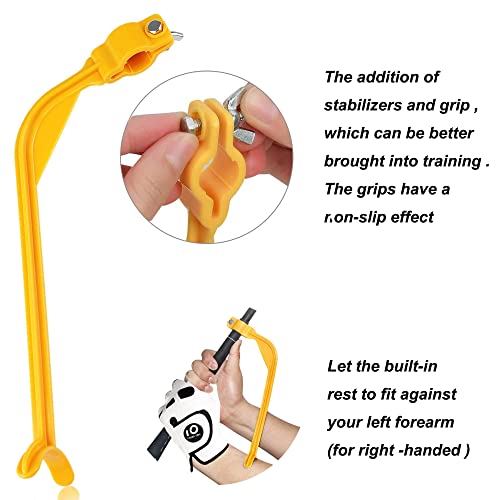 BRAMASOLE Golf Swing Trainer Ball Wrist Armband Set Posture Motion Training Aid Correction Equipment Multi Packs for Beginner Men Women Indoor Outdoor Practice (2 arm Band+2 Correcting Tool)