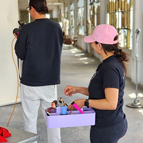 Enjoy Organizer -Large Portable Caddy, DIY Dividers, 8 Compartments, School Office Supplies Home Business Basket with Handle Storage Modern Made in USA (3 PACK, Lavender)