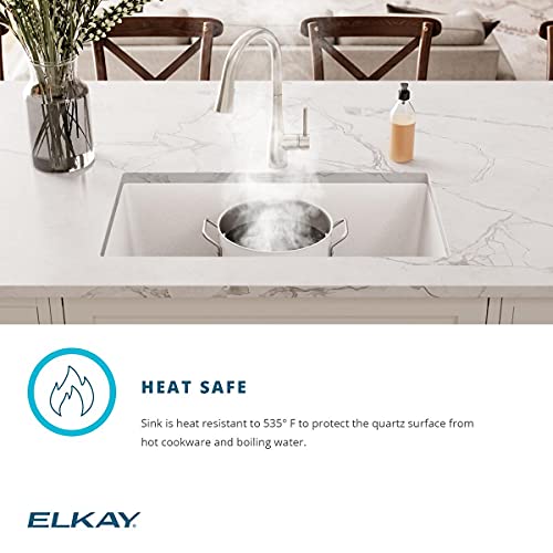 Elkay Quartz Classic ELGRU13322WH0 White Single Bowl Undermount Sink