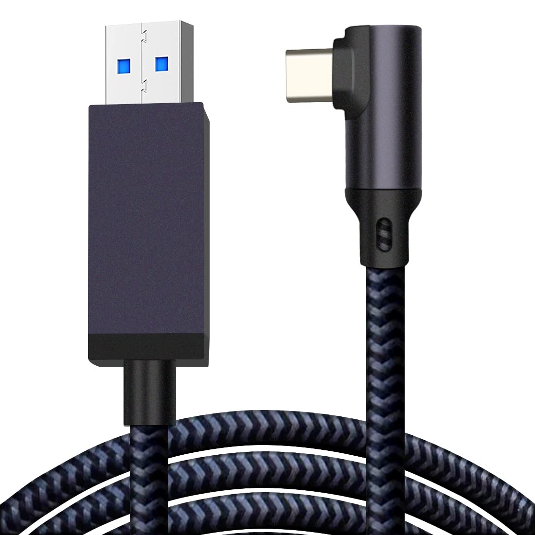 Link Cable Compatible with Oculus Quest 2, PC VR Link Cable Compatible with Meta Quest 2, 90 Degree Nylon Braided, High Speed Data Transfer &Fast Charging USB C Cable for VR Headset and Steam VR, 15ft