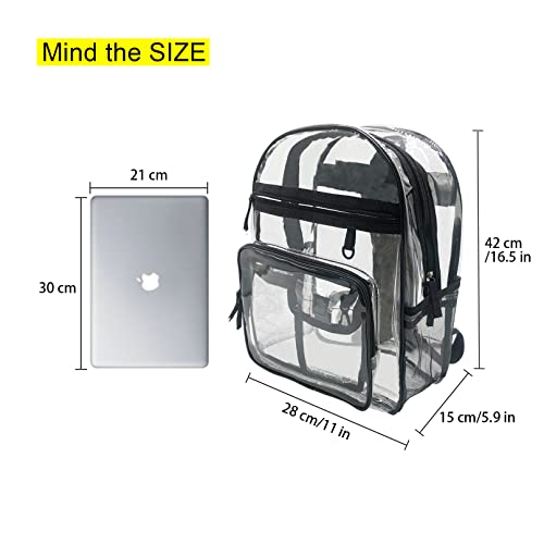 Enkrio Transparent bags Clear Backpack Heavy Duty See Through Backpack Stadium Approved Daypacks for Work Travel