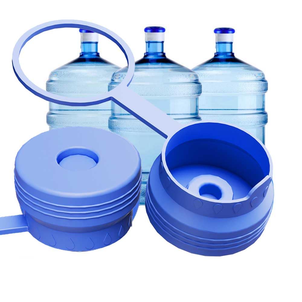 YIFVNGHUI Water Jug Cap 5 Gallon, Upgrade Silicone Reusable Water Gallon Cap with Hang Loop No Spill Top Lids Cover fit 55mm Bottle (2Packs)