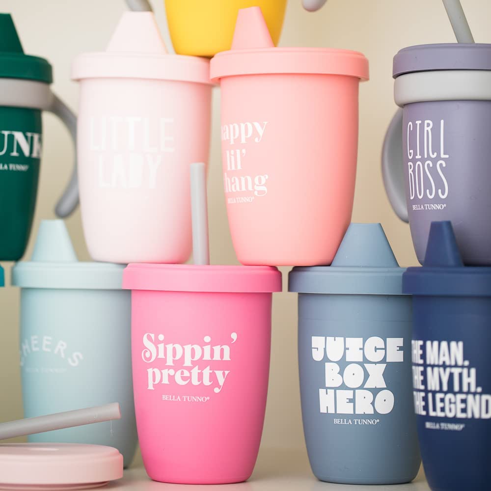BELLA TUNNO Happy Sippy Straw Lid β Silicone Baby Straw and Lid Baby Sippy Cup, Made with Non-Toxic Silicone BPA Free (Drink Up Buttercup)