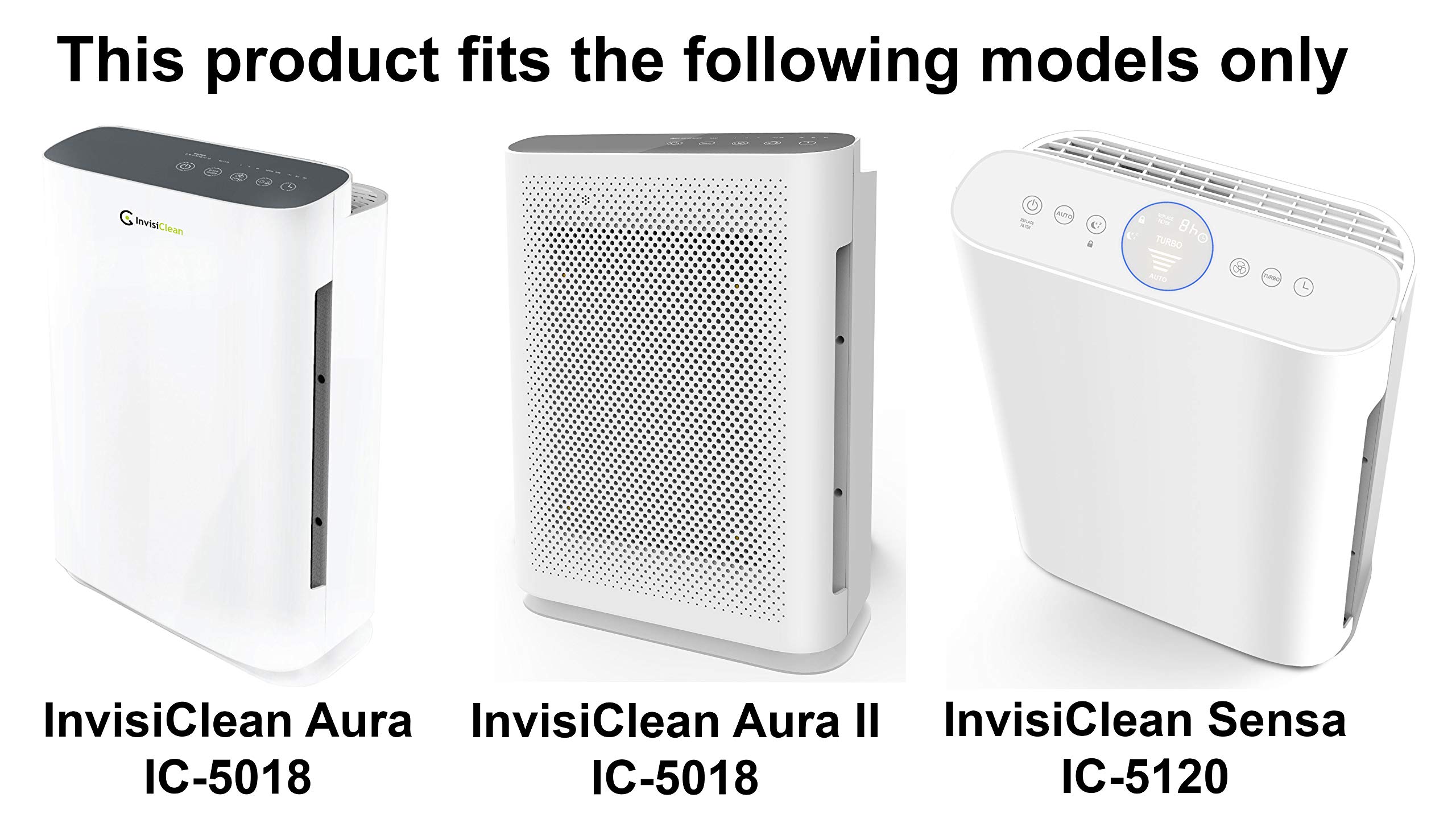 InvisiClean Replacement Prefilter - 4 Pack - Compatible with InvisiClean Aura IC-5018 and Sensa IC-5120 Air Purifiers