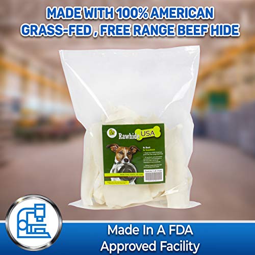 PET MAGASIN Natural Rawhide Chips ā Premium Long-Lasting Dog Treats with Thick Cut Beef Hides, Processed Without Additives Or Chemicals