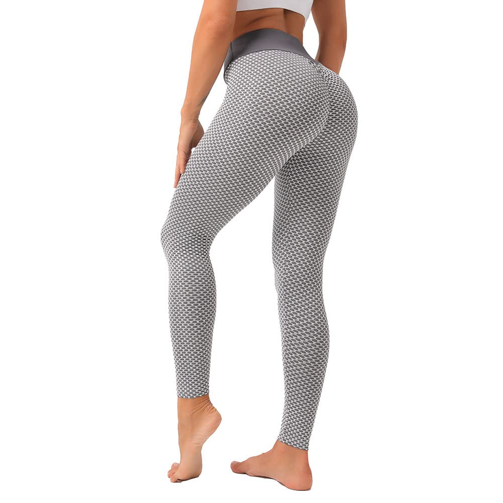 Bodypurge Women's High Waist Yoga Pants Tummy Control Workout Leggings Butt Lifting Scrunch Booty Tights White