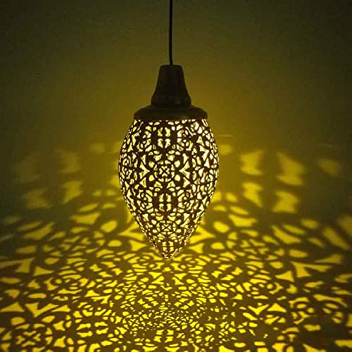 Outdoor Garden Lights Courtyard Decor Yard Home Decoration Accessories Metallic LED Solar Light Hollow Lantern Hanging