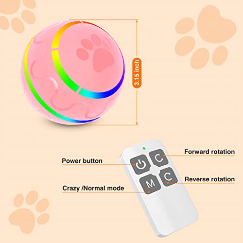 CUXMUX Remote Control Dog Balls, Peppy Pet Ball for Dogs, Aggressive Chewers Toy, Automatic Interactive Rolling & Shaking Gifts for Dog