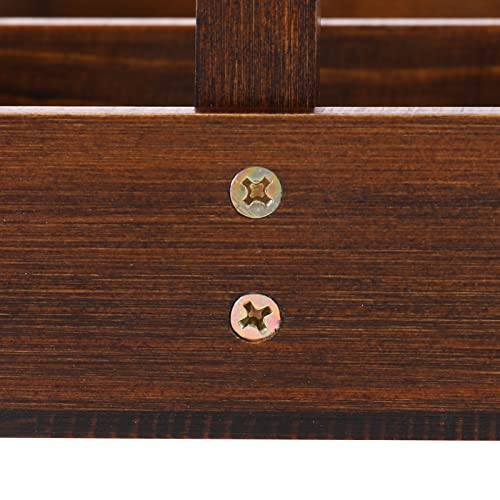 Entryway Hanging Key Holder with 5 Hooks for Desk Tabletop,Solid Wood Jewelry Storage Tray,Home Decorative Key Rack Organizer,L11.8''*W5.9''*H9.8ββ, Black Walnut